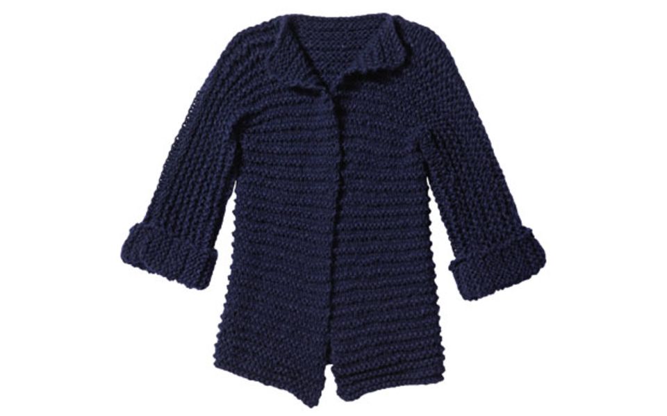 Strickmuster: Dunkelblauer Strickmantel - Anleitung zum Stricken ...