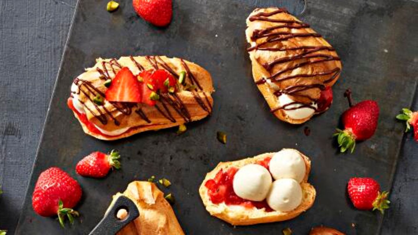 Erdbeer-Eclairs mit Tonka-Creme | BRIGITTE.de